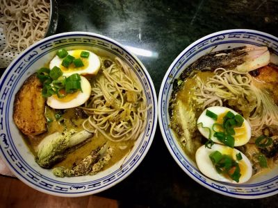Curry miso with roasted veg, buckwheat noodles and egg - Appleaday ...