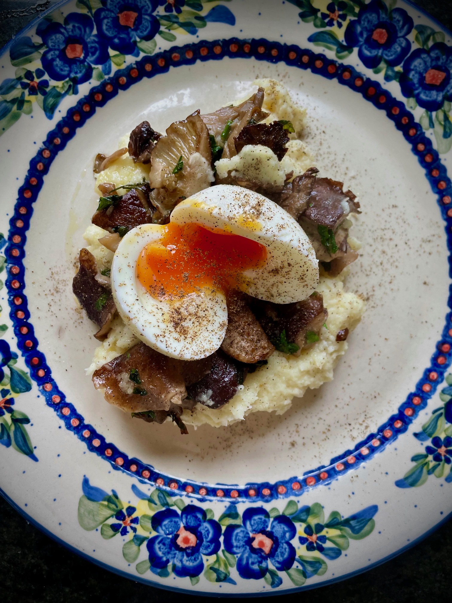 Parsnip mash, mushrooms and egg brunch - Appleaday - Nutritionist in Dorset